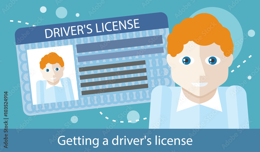 Cartoons Man with Driver License Stock Vector | Adobe Stock