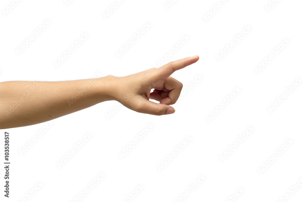 point hand gesture isolated on white background Stock Photo | Adobe Stock