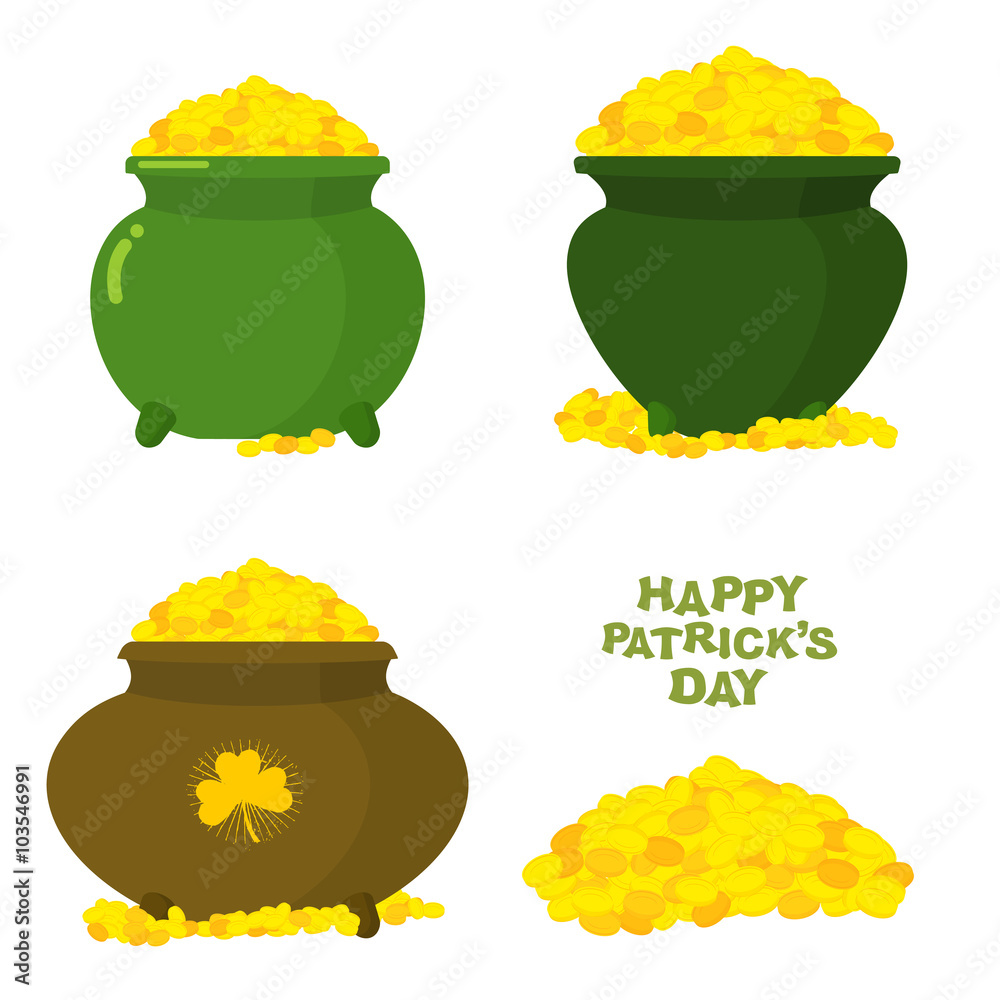 Pot of gold. Pot of leprechaun. Treasures of mythical irlanskogo Stock ...