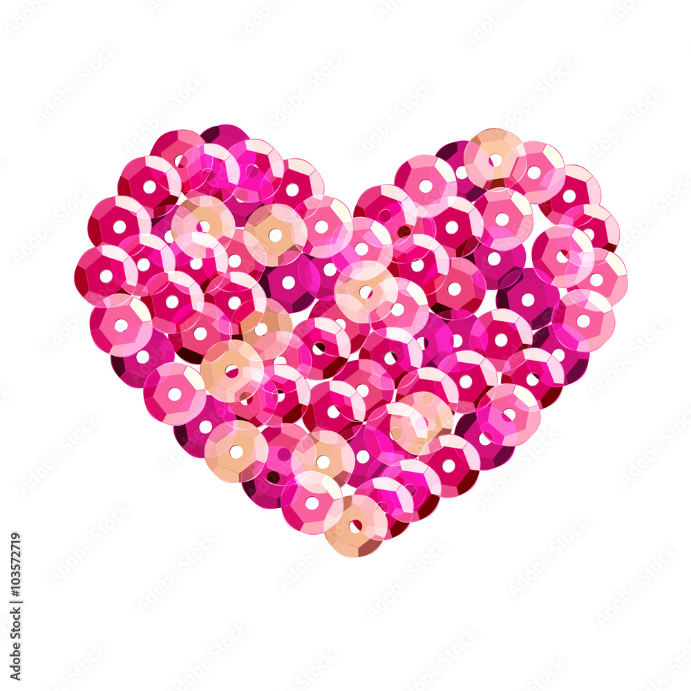 sequins heart Stock Vector | Adobe Stock