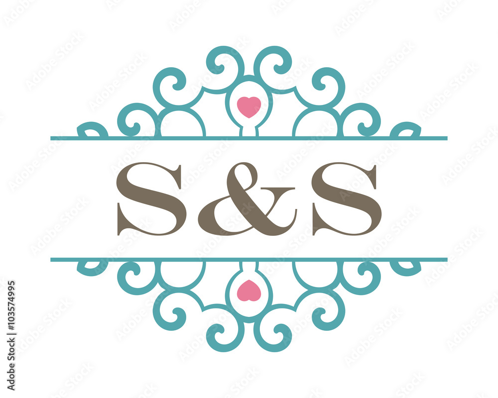 S&S initial ornament wedding logo Stock Vector | Adobe Stock