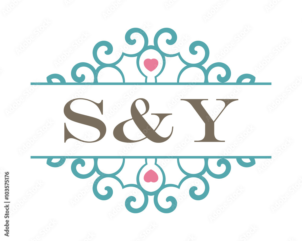 S&Y initial ornament wedding logo Stock Vector | Adobe Stock
