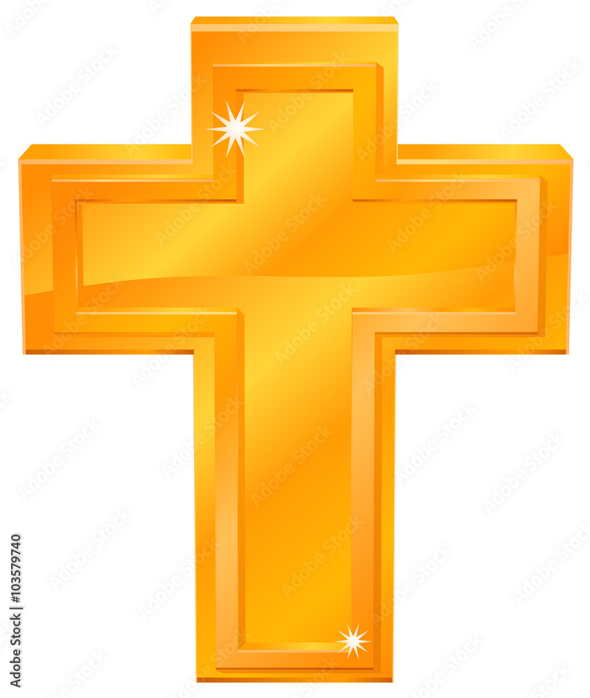Gold cross vector image Stock Illustration | Adobe Stock