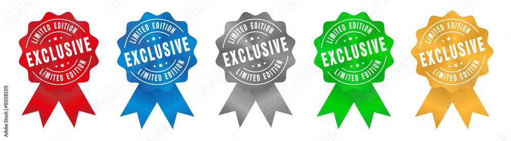 Vector Exclusive Limited Edition Badge Ribbon Stock Vector | Adobe Stock