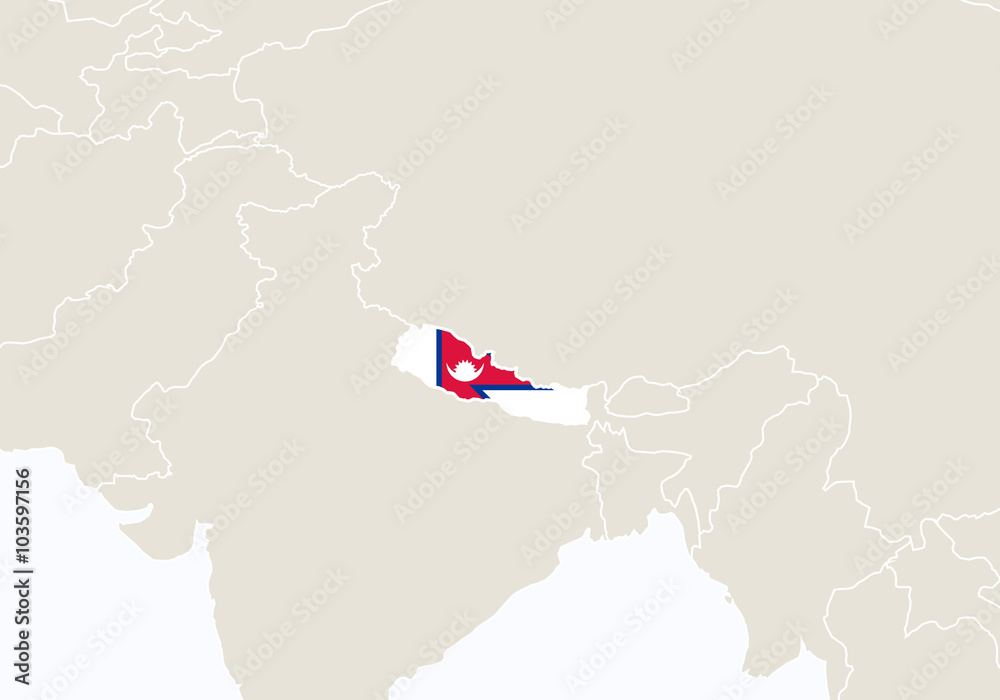 where is nepal located in asia