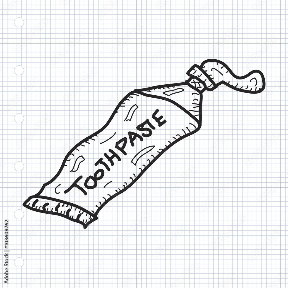 Simple doodle of a tube of toothpaste Stock Vector | Adobe Stock