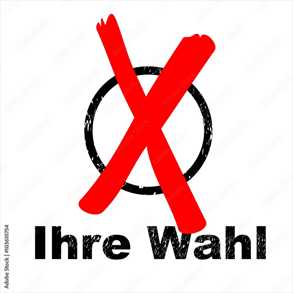 Logo Wahl Wahlen wählen Stimmabgabe - schwarz rot Stempel Kreuz ...