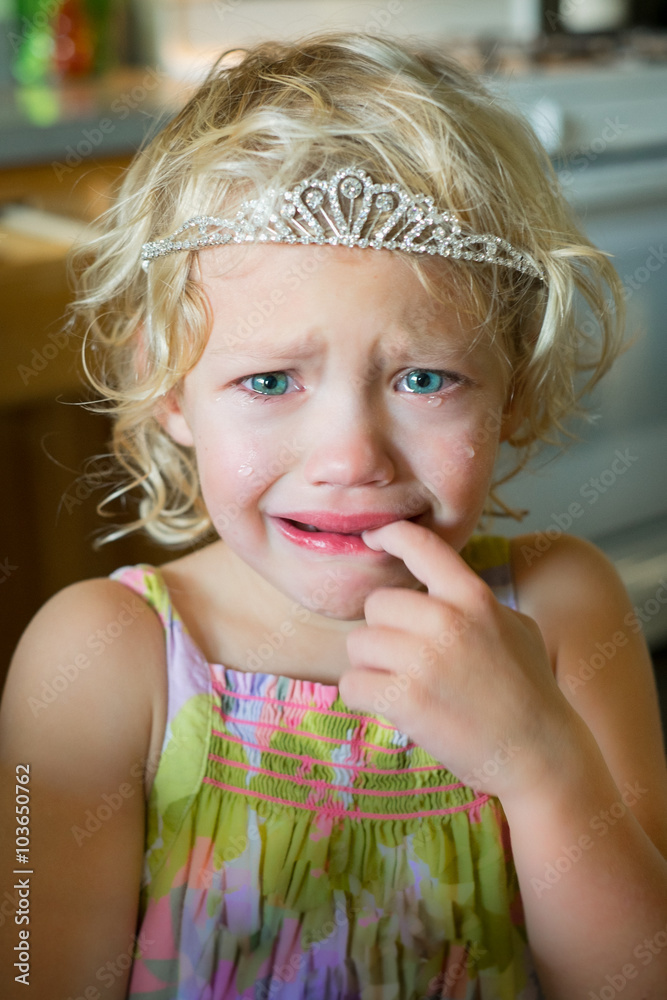 Little Princess Girl Crying Stock Photo | Adobe Stock