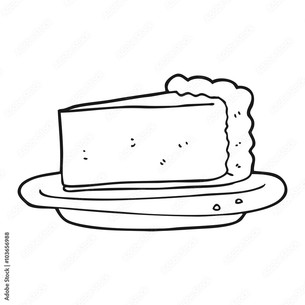 black and white cartoon cheesecake Stock Vector | Adobe Stock