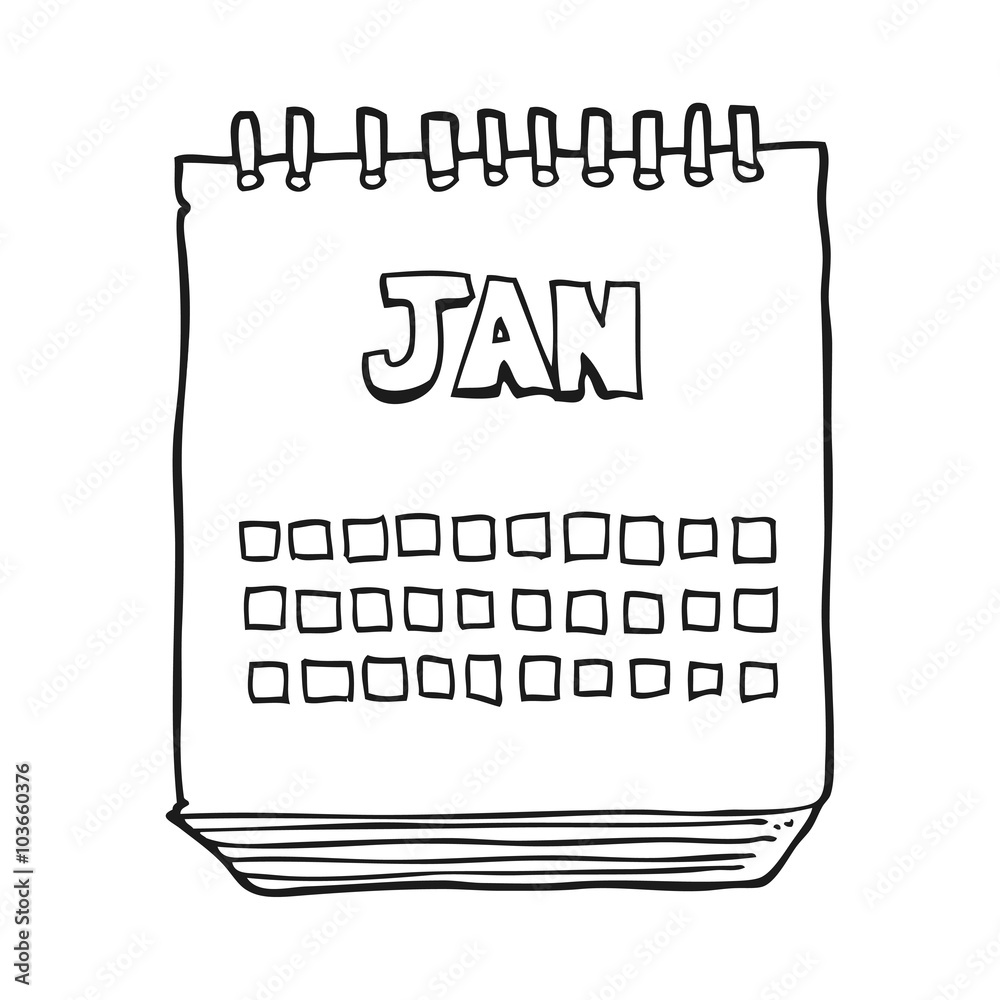 January Clipart Black And White