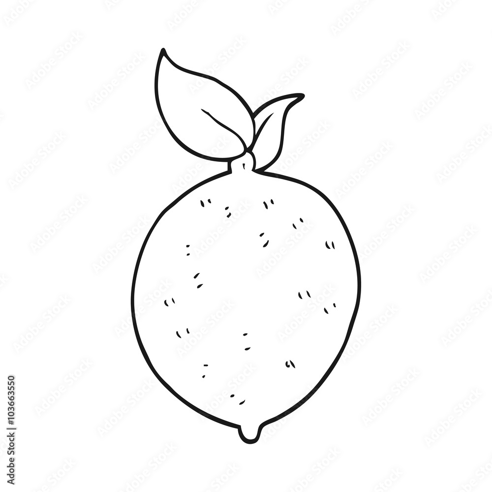 black and white cartoon lemon Stock Vector | Adobe Stock