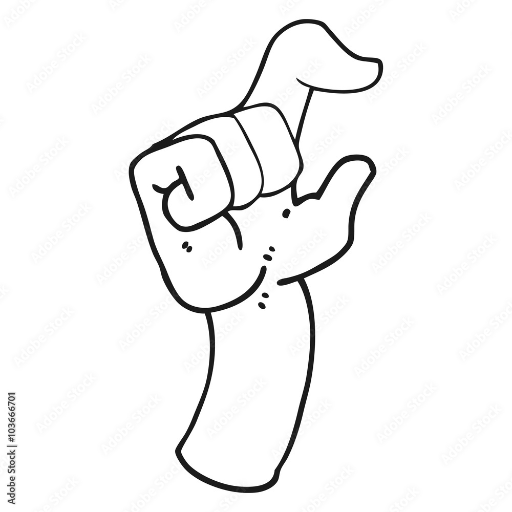 black and white cartoon hand making smallness gesture Stock Vector ...