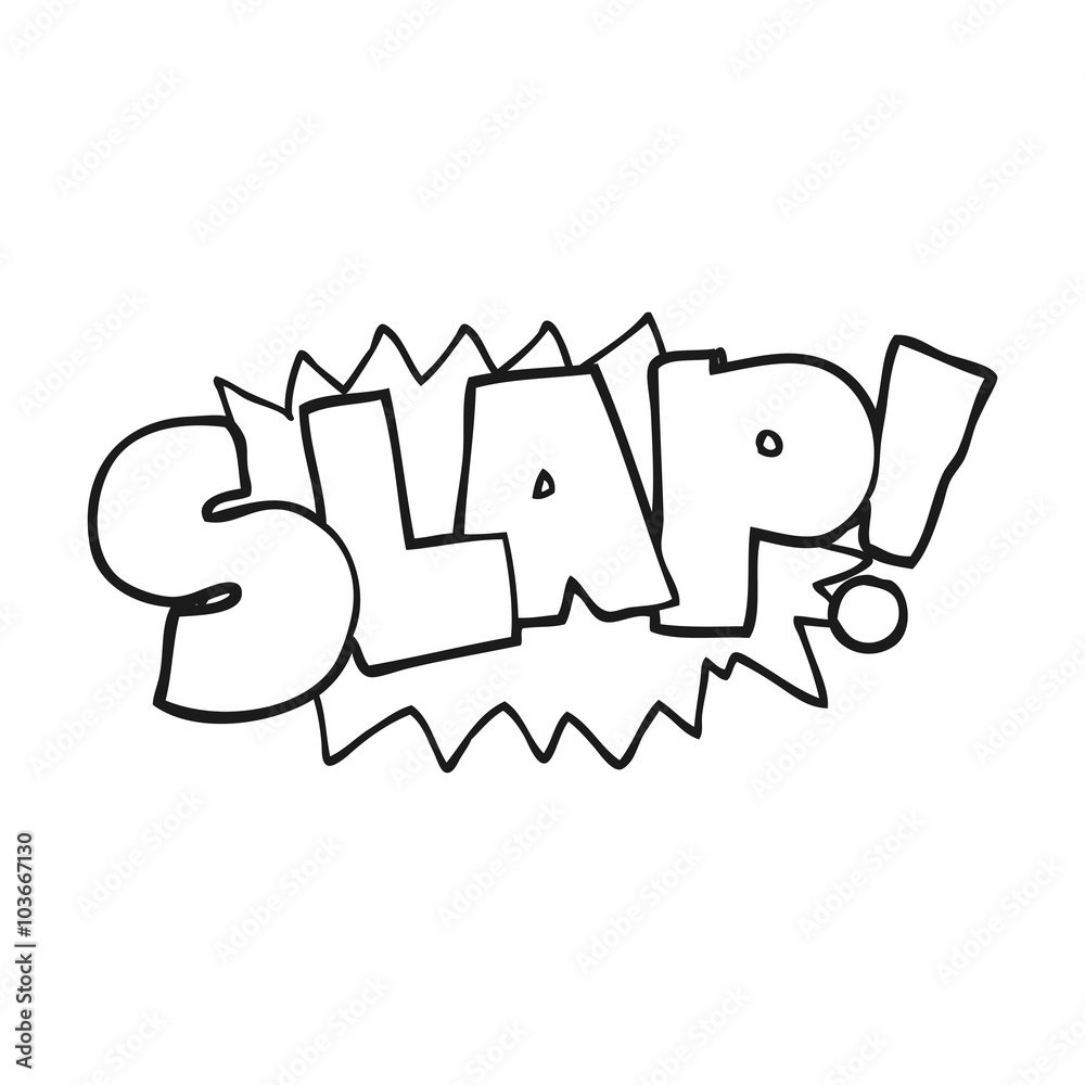 black and white cartoon slap symbol Stock Vector | Adobe Stock