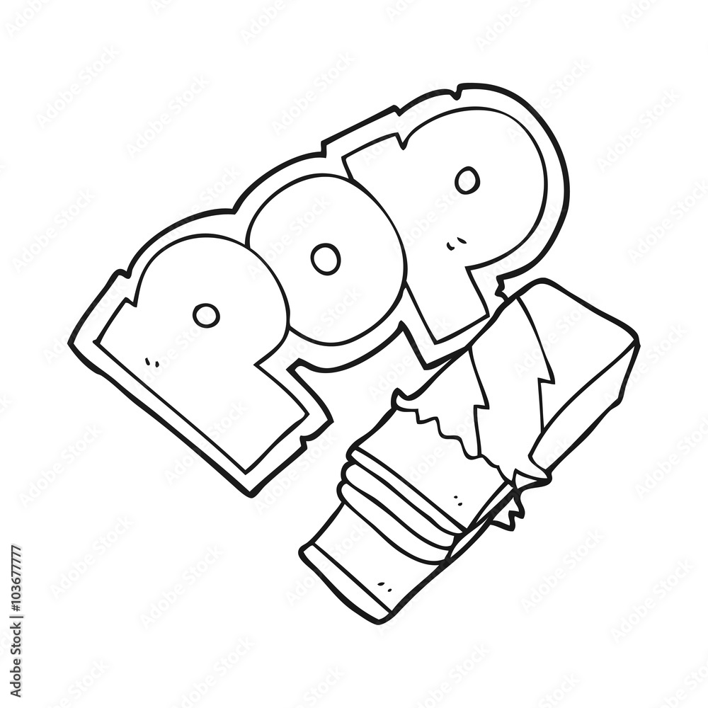 black and white cartoon bubble gum Stock Vector | Adobe Stock