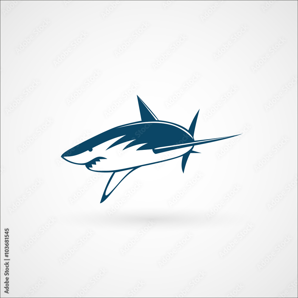 shark attack logo sign on white background vector illustration Stock ...