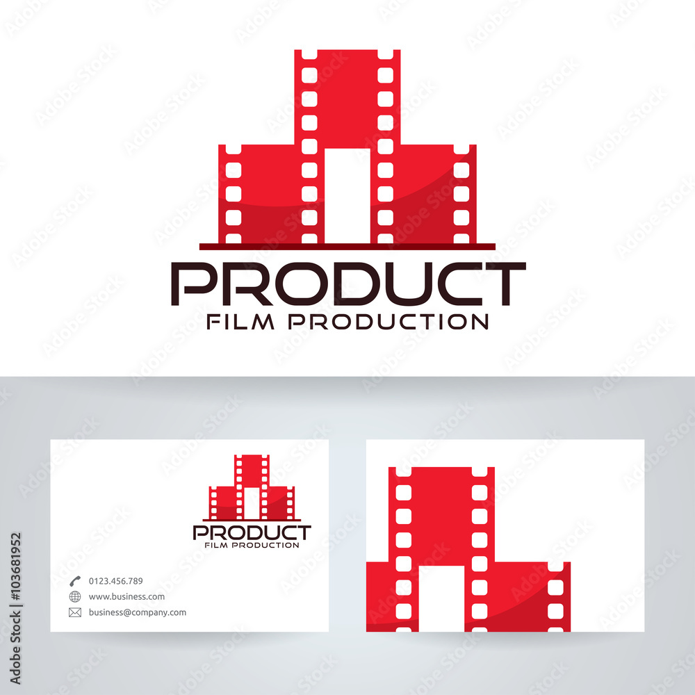 Film production vector logo with business card template Stock Vector ...