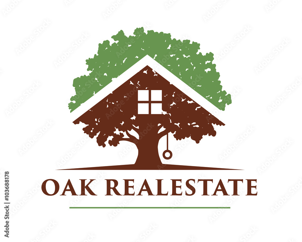 oak realestate logo Stock Vector | Adobe Stock