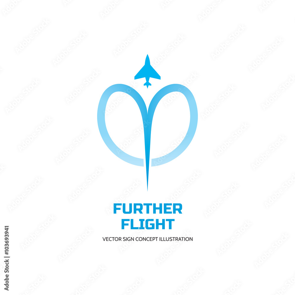 Further flight - vector logo concept illustration. Airplane logo sign ...
