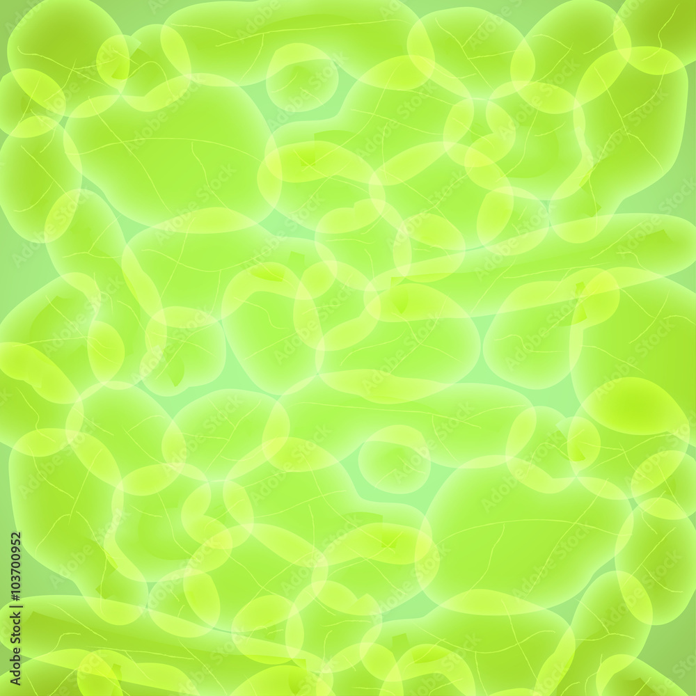 Microscopic view of green cells overlapping. green background. Vector ...
