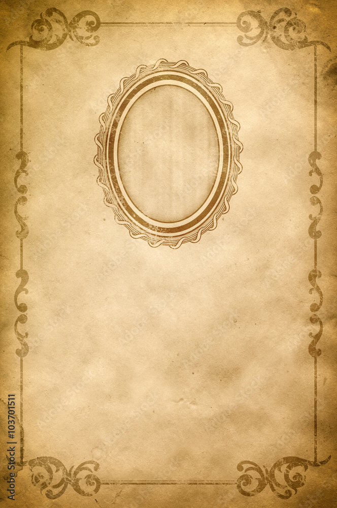 Old paper background with old-fashioned frame and border. Stock ...