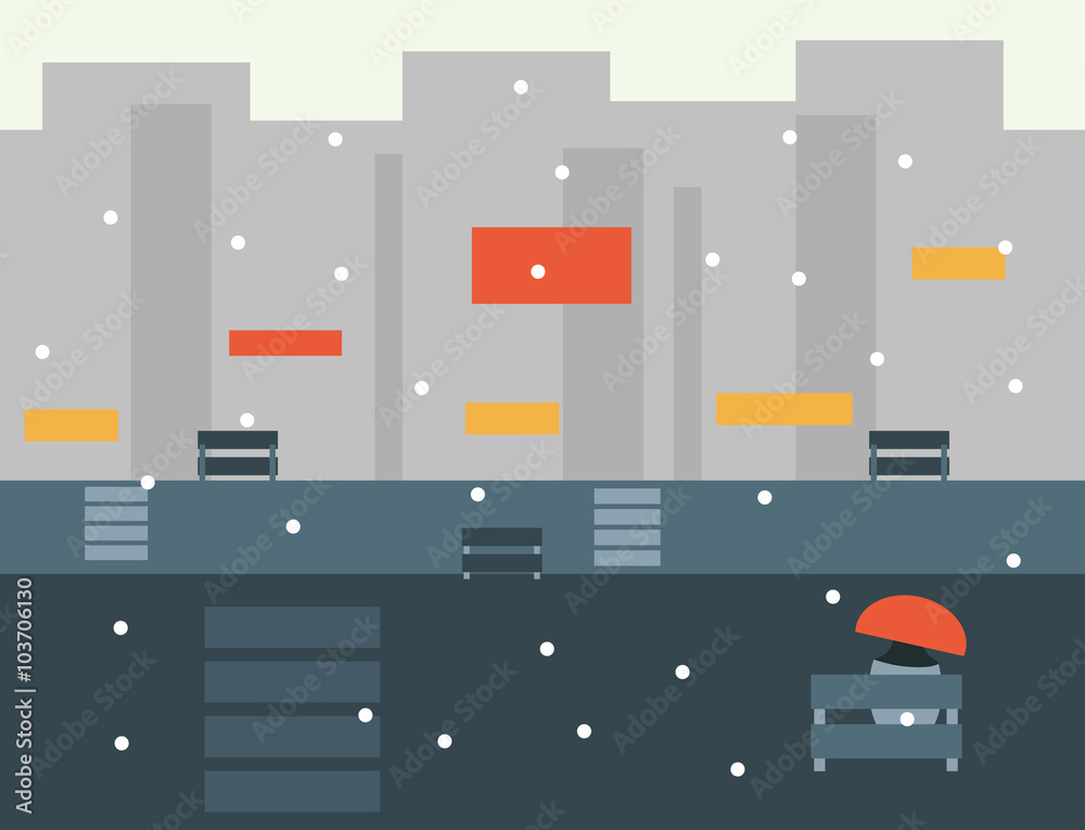 Seamless Cartoon City Landscape, Vector Illustration Stock Vector ...