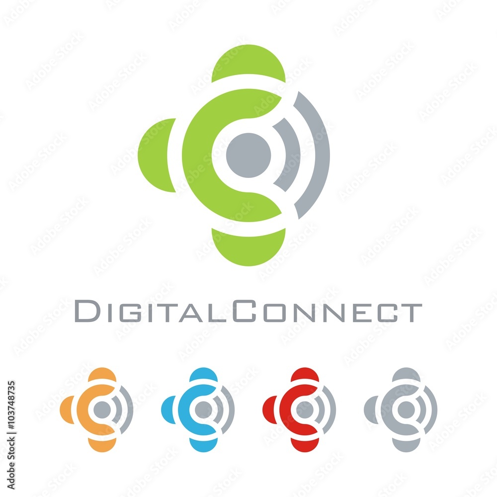 Signal Logo, Connect Logo, Letter C, Gigital Design Vector Logo ...