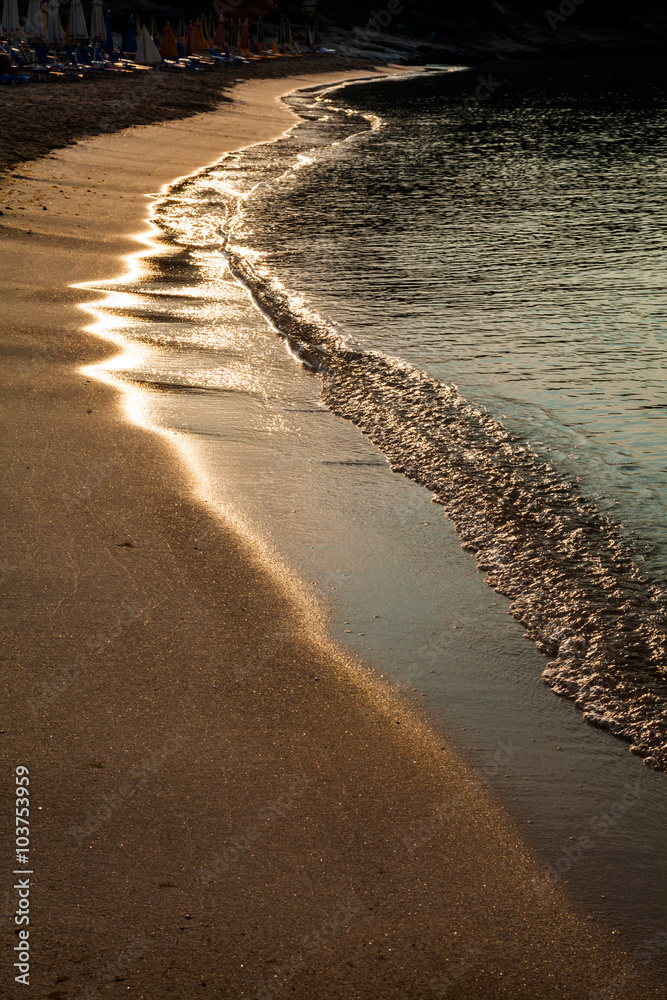 Thassos island - Psili Amos beach - beautiful greek landscape Stock ...