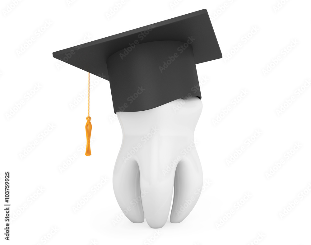 Graduation Academic Cap with White Tooth Stock Illustration | Adobe Stock