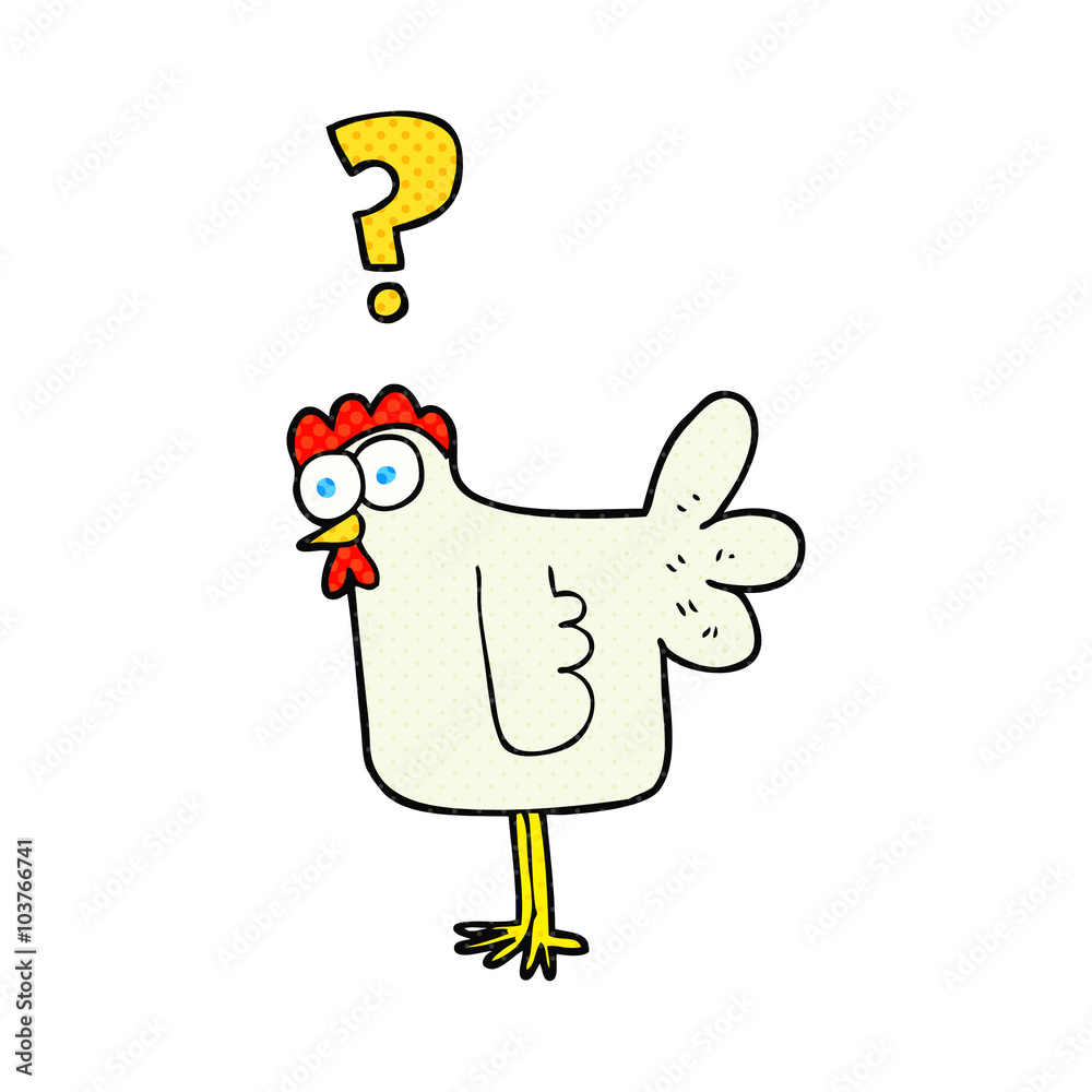 cartoon confused chicken Stock Vector | Adobe Stock