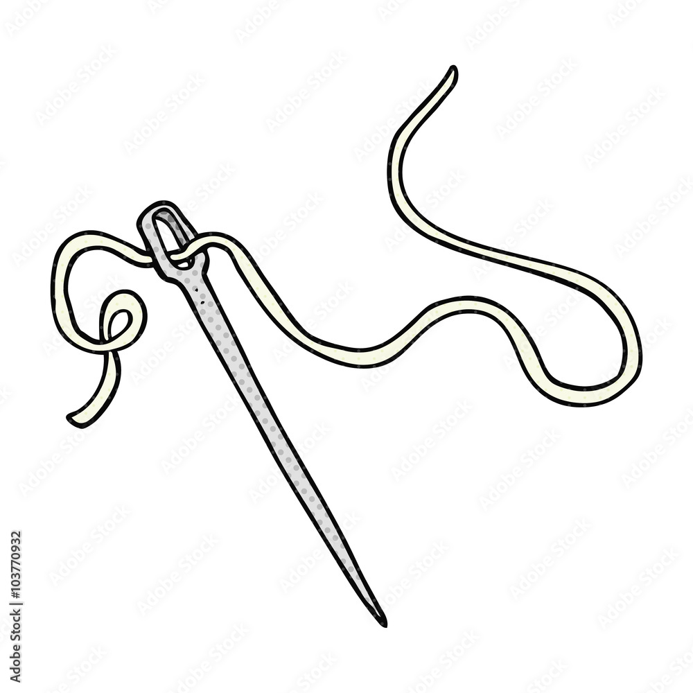 cartoon needle and thread Stock Vector | Adobe Stock