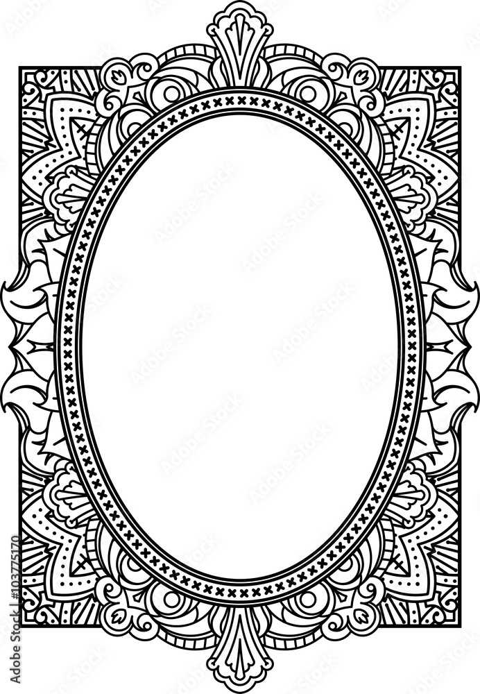 Vetor de Rich decorated oval frame pattern. Vector decorative ...