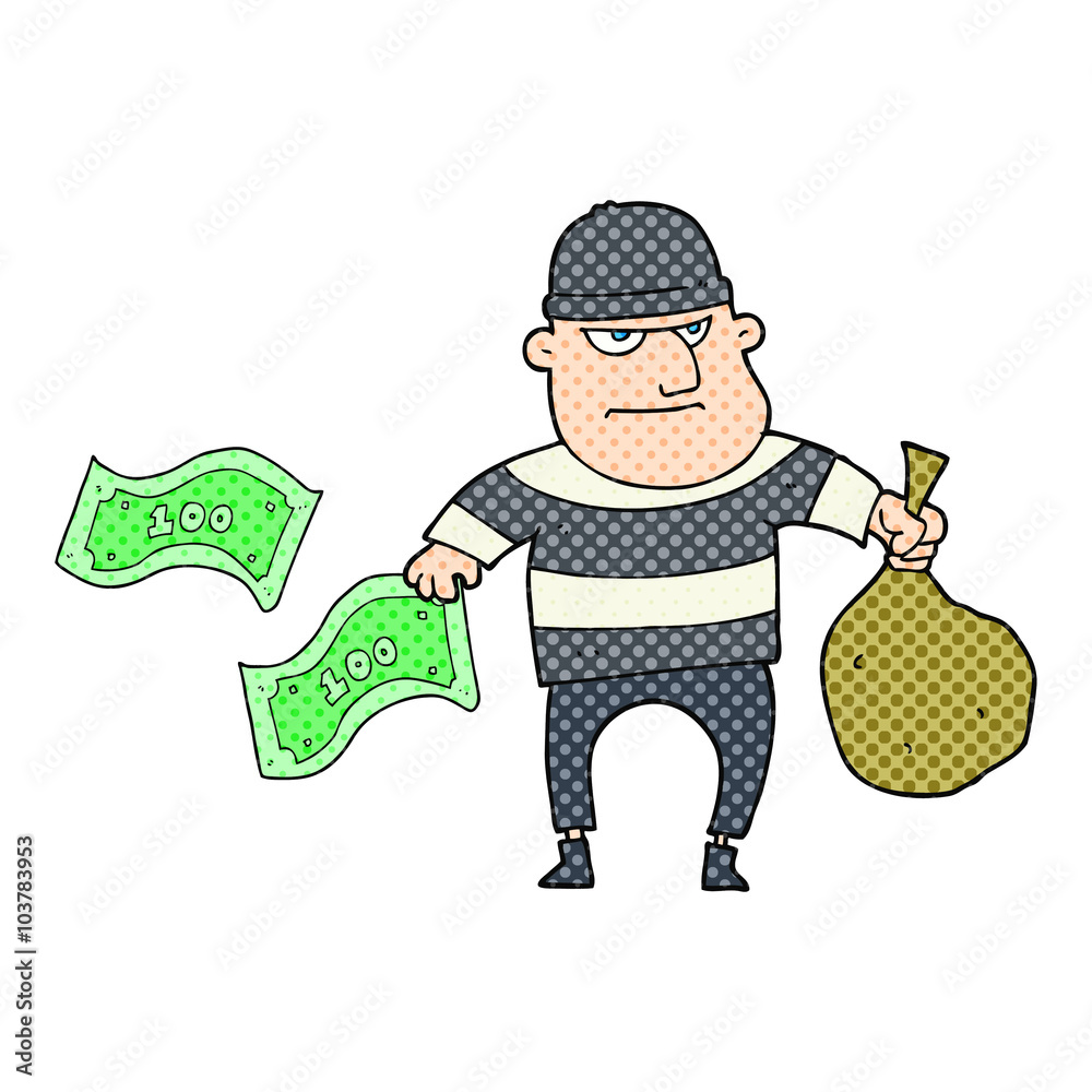 cartoon bank robber Stock Vector | Adobe Stock
