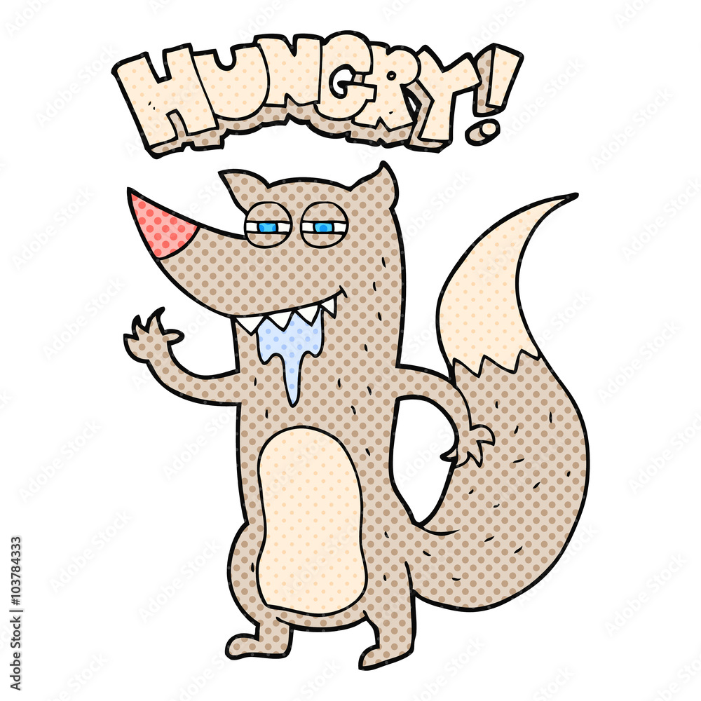 cartoon hungry wolf Stock Vector | Adobe Stock