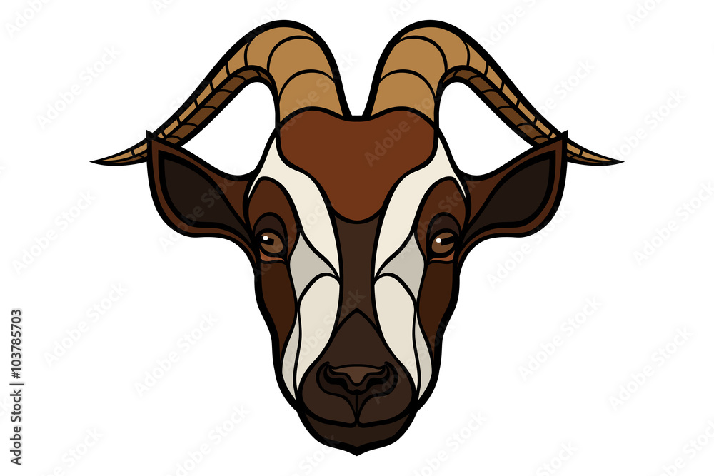 Goat head vector image on white background Stock Vector | Adobe Stock