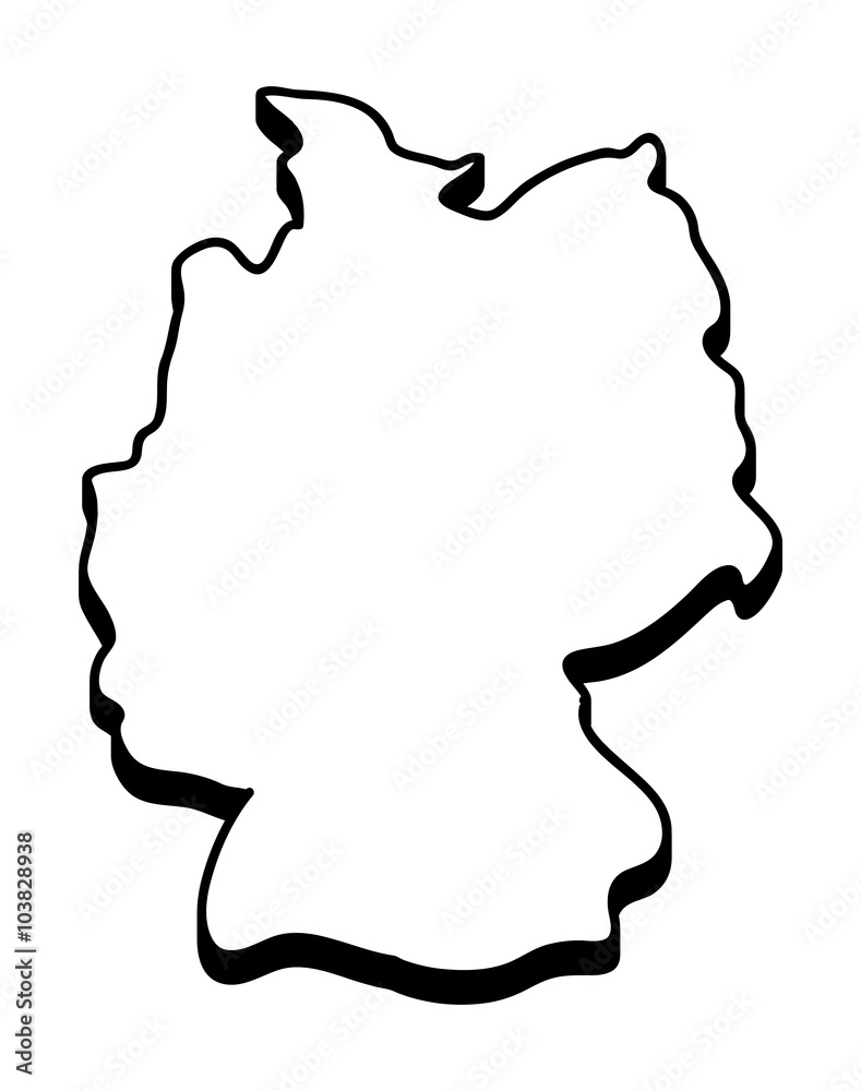 Germany map vector symbol icon design. silhouette illustration isolated ...