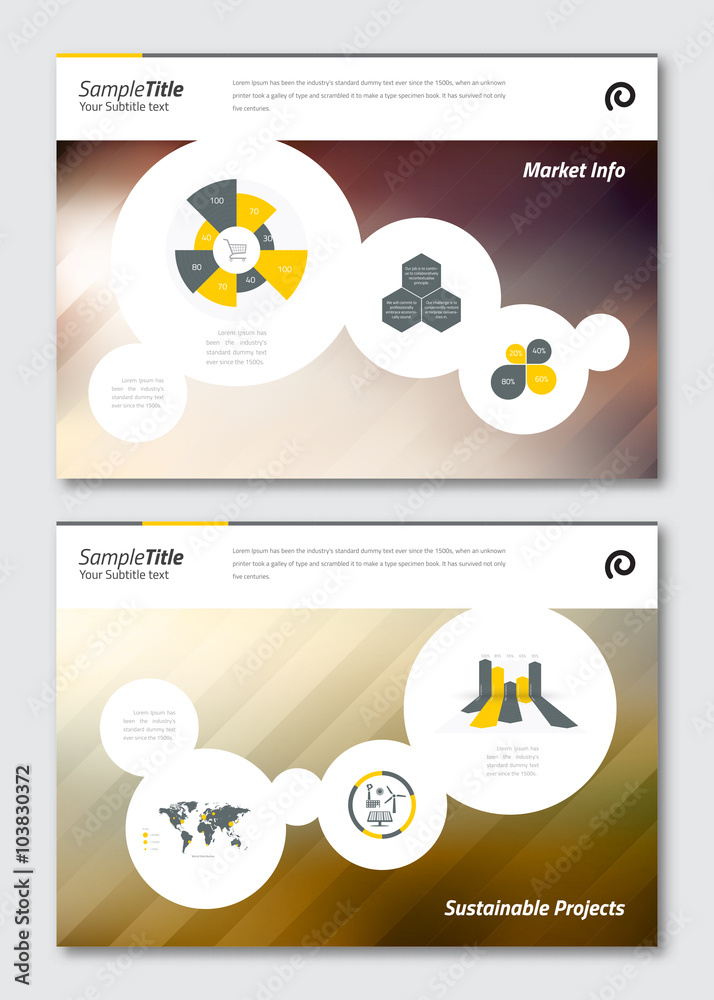 Business brochure design template. Vector slides presentation templates ...
