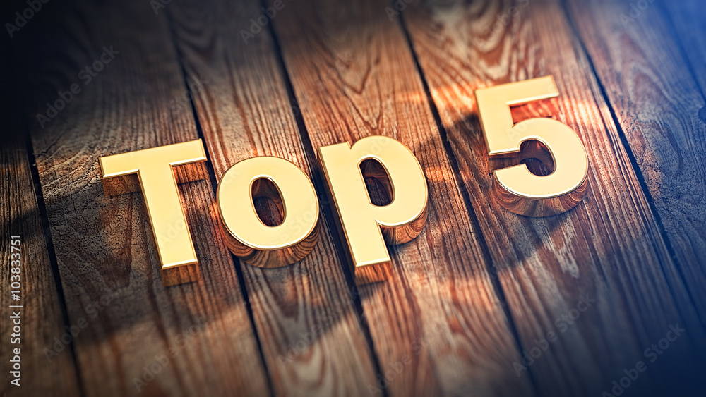 Word Top 5 on wood planks Stock-Illustration | Adobe Stock