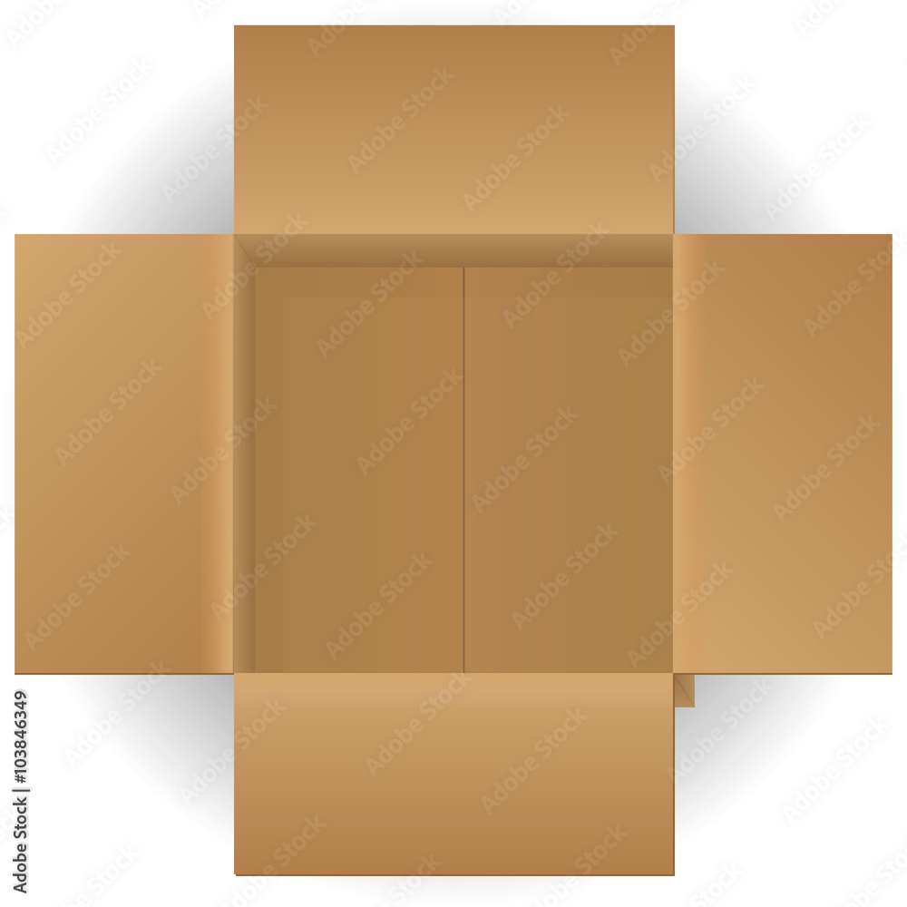 Empty Cardboard Top View. Isolated on a white background Stock Vector ...