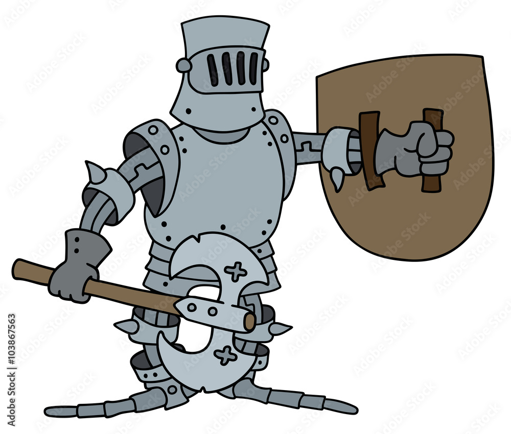 Funny knight / Hand drawing, vector illustration Stock Vector | Adobe Stock