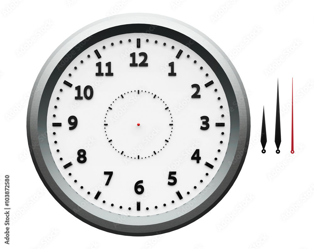 Metal clock with arrows Stock Photo | Adobe Stock