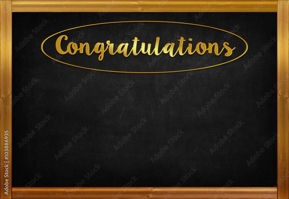 "Congratulations" word on blackboard Stock Illustration | Adobe Stock