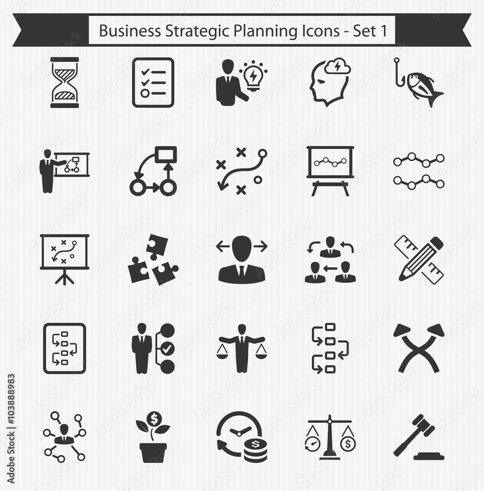Business Strategic Planning Icons - Set 1 Stock Vector | Adobe Stock