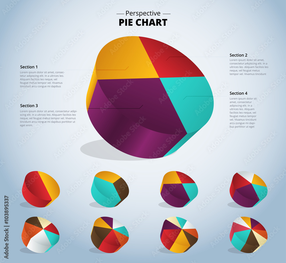 3D pie chart infographic for used presentation. vector illustrat Stock ...