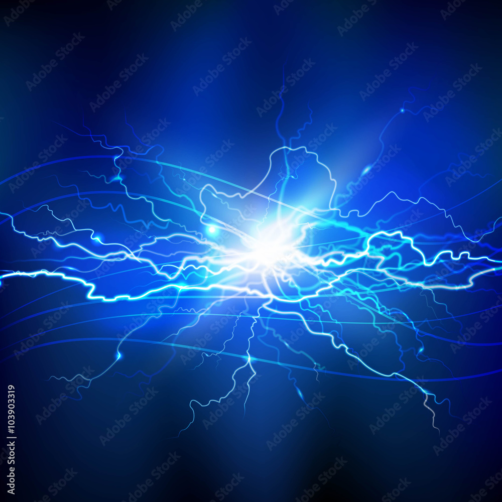 Blue Lightning Background Stock Illustration | Adobe Stock