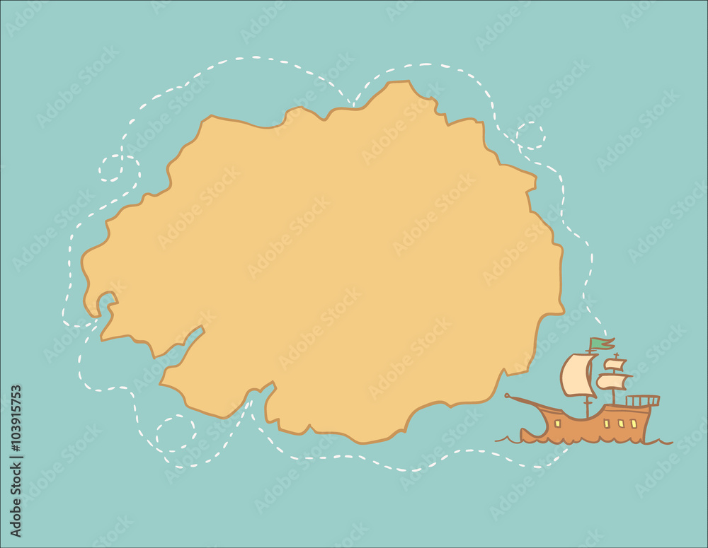Hand drawn illustration - treasure map. Vector Stock Vector | Adobe Stock