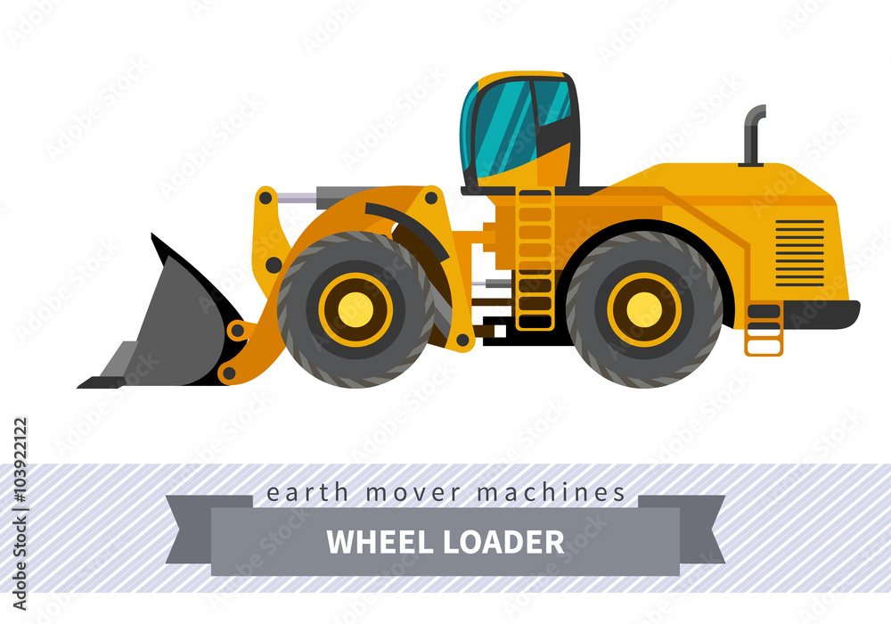 Wheel loader for earthwork operations Stock Vector | Adobe Stock