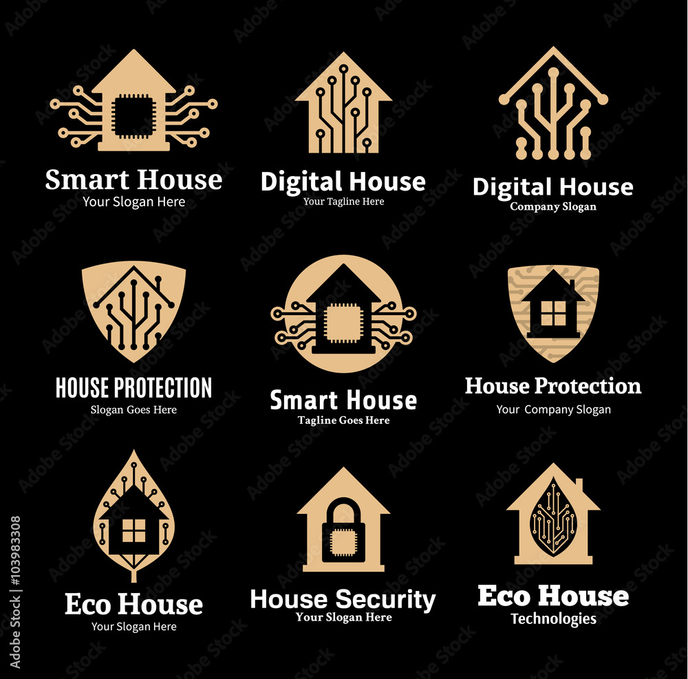Set of vector house logo, icons and design elements Stock Vector ...