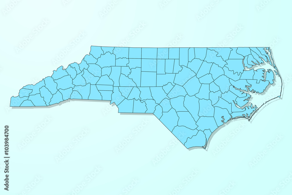 North Carolina blue map on degraded background vector Stock Vector ...