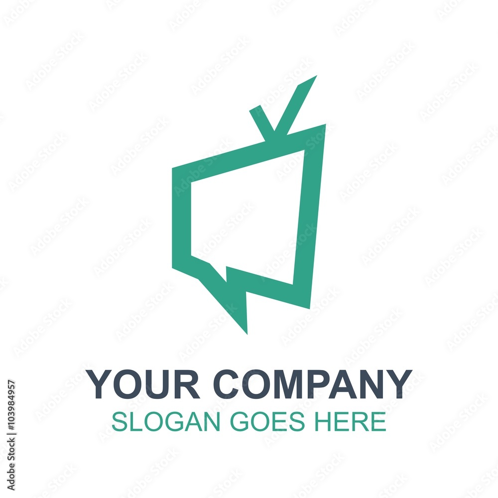 Television TV Broadcast Icon Vector Logo Stock Vector | Adobe Stock