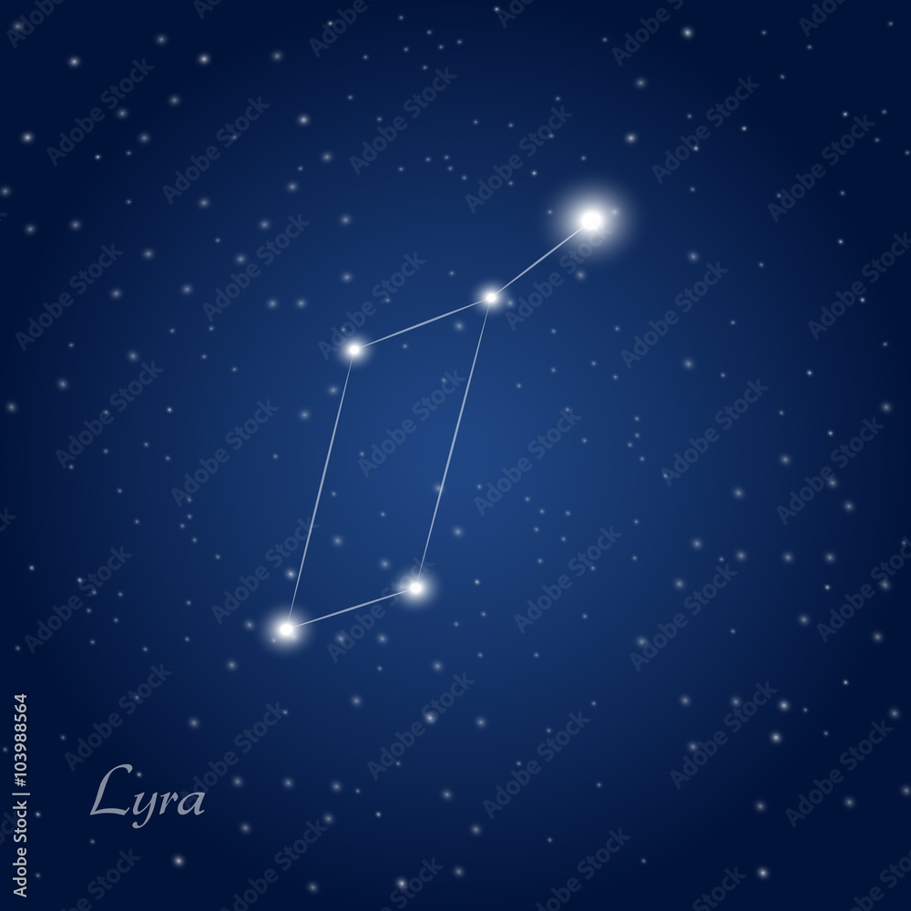 Lyra constellation at starry night sky Stock Vector | Adobe Stock